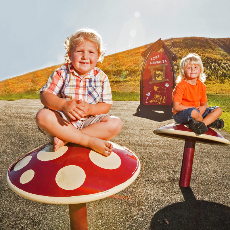 Toadstool Seat - Nature Playgrounds Canada - Blue Imp