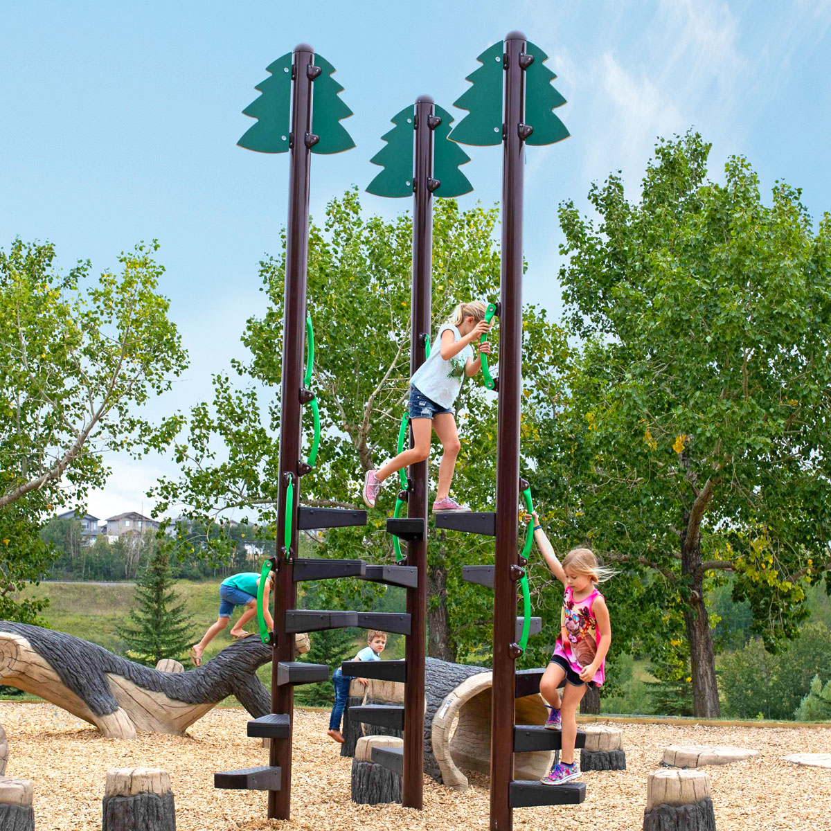 Triple Treetop Climber - Playground Equipment - Blue Imp